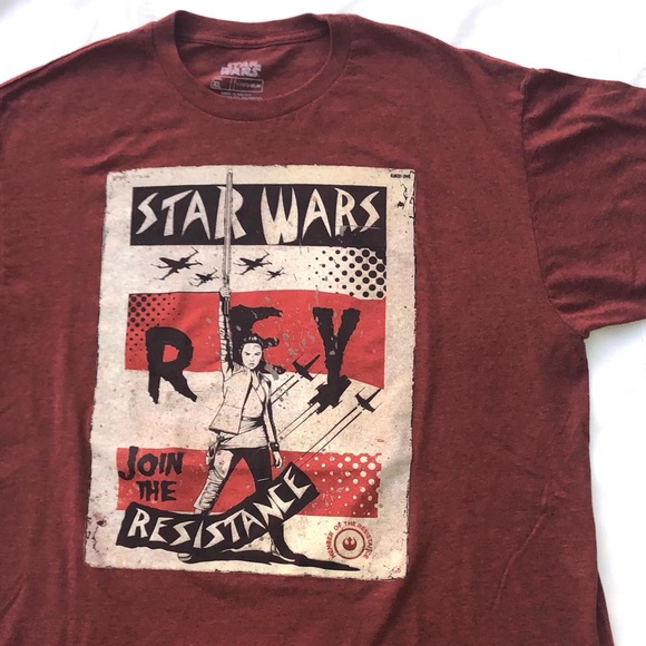 Star Wars | Shirts | Star Wars Tshirt Rey Join The Resistance Xl Short ...